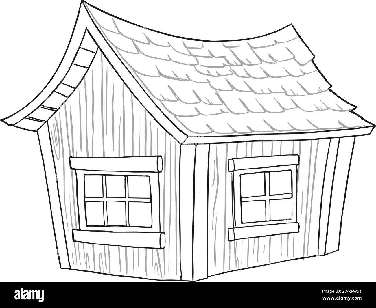Black and white drawing of a small house Stock Vector Image & Art - Alamy