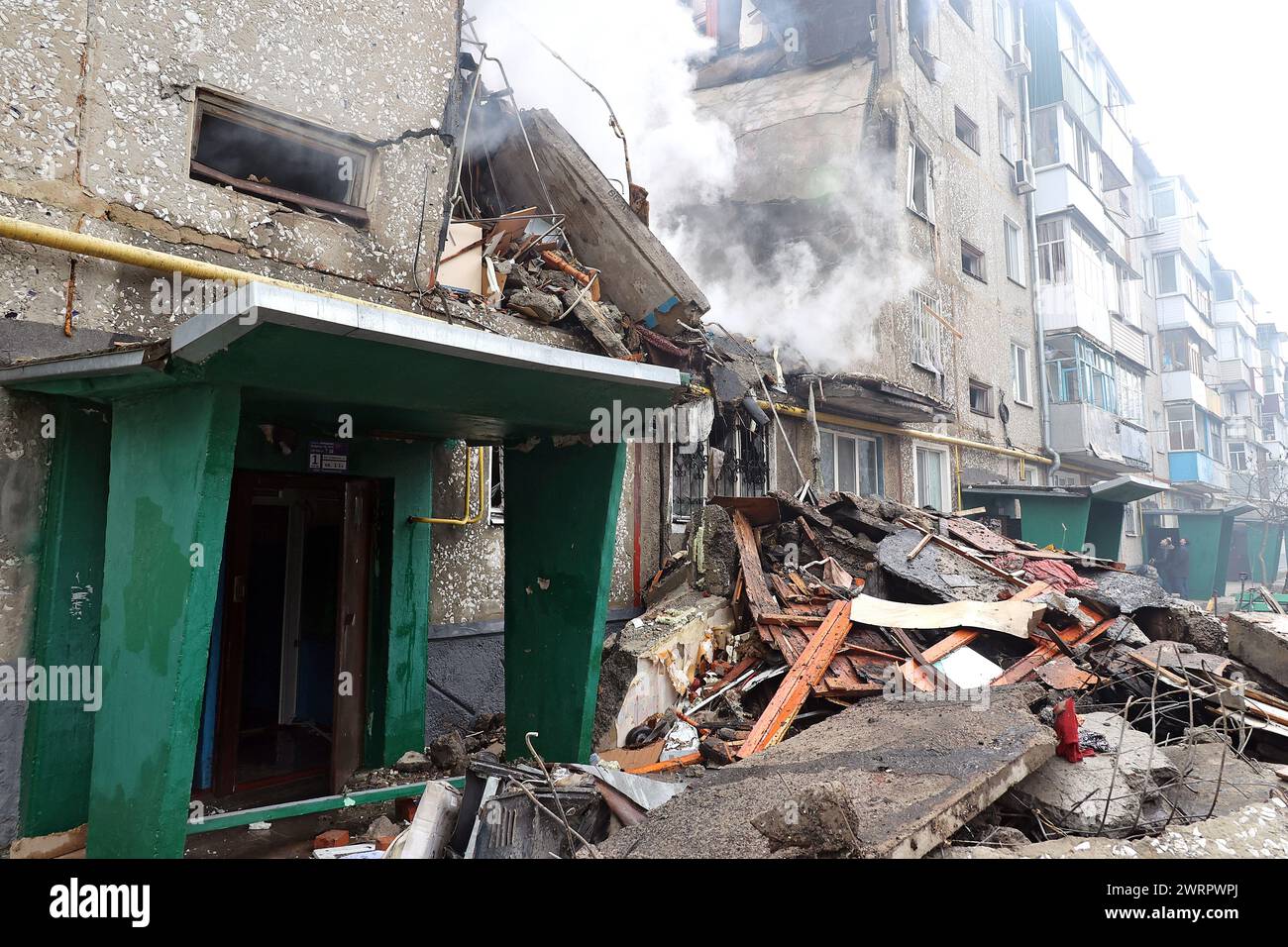 Non Exclusive: SUMY, UKRAINE - MARCH 13, 2023 - Aftermath of a Shahed ...