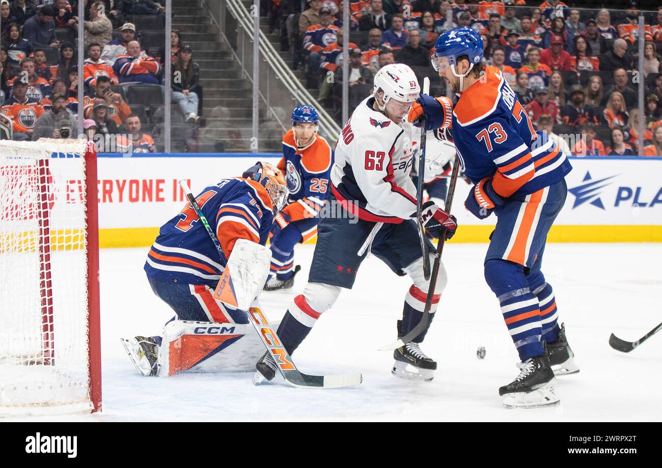 Washington Capitals' Ivan Miroshnichenko (63) and Edmonton Oilers ...