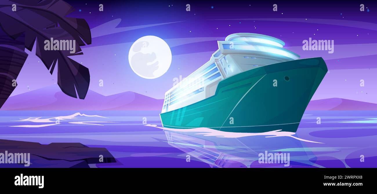 Boat under palm trees Stock Vector Images - Alamy