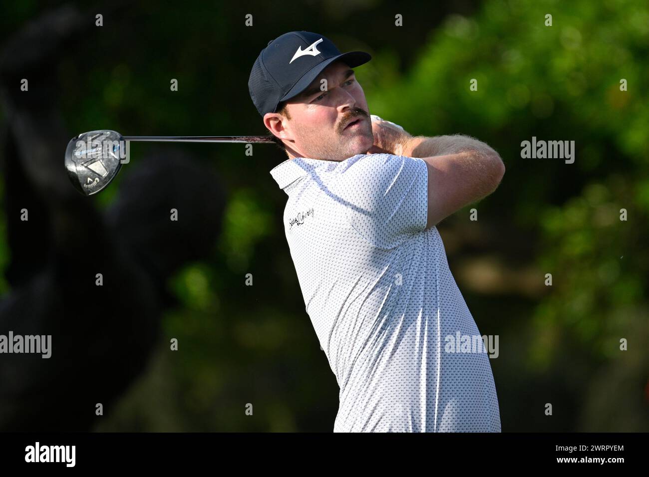 Grayson Murray tees off on the first hole during the second round of ...