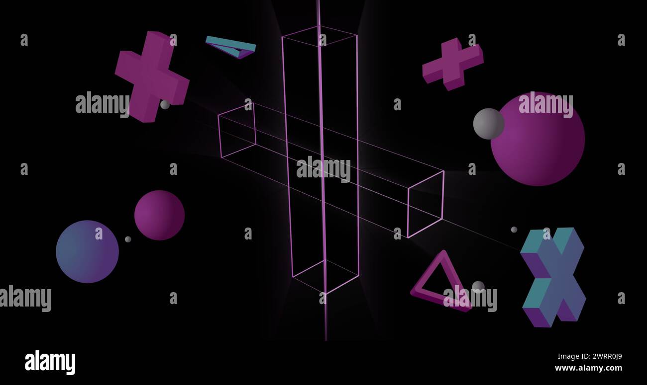 3d pink shapes hi-res stock photography and images - Alamy