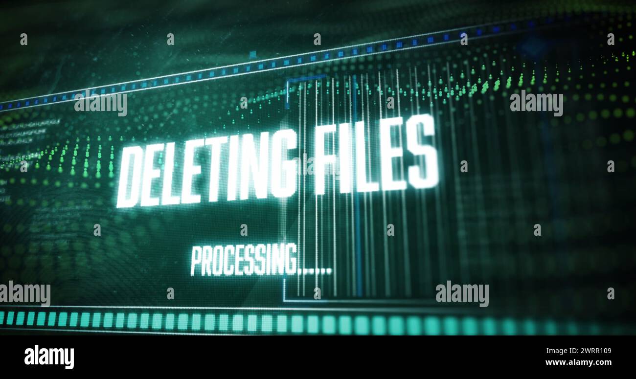 Image of data processing on black background Stock Photo - Alamy