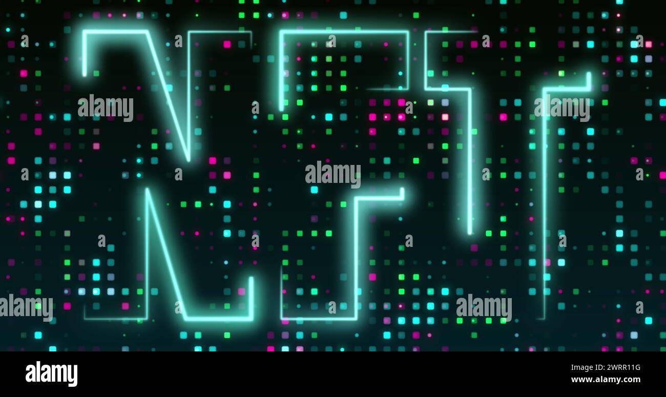 Image of nft over black background with lights Stock Photo - Alamy
