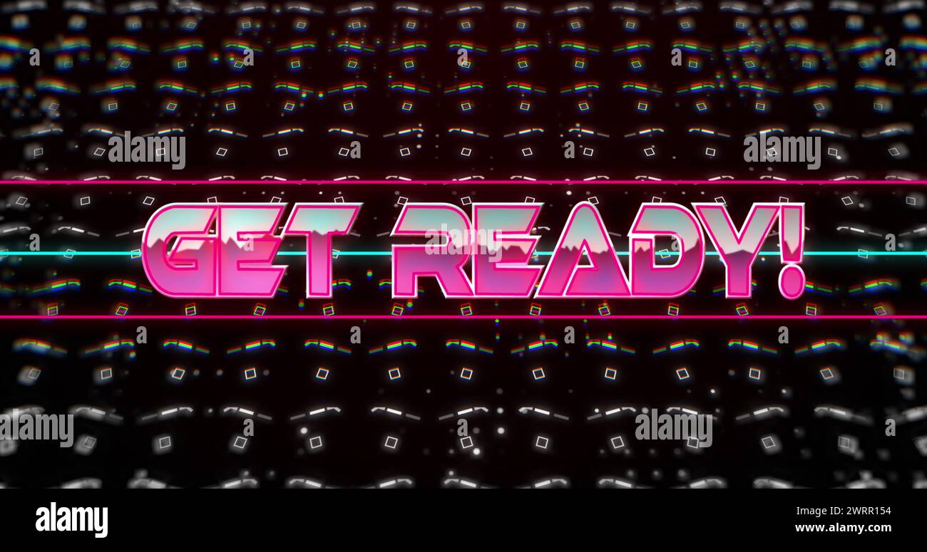 Image of get ready over black background with moving squares Stock ...