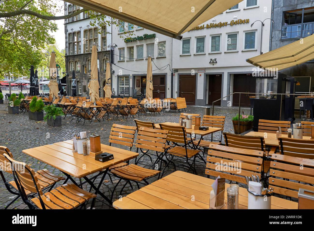 Street cafe in the center of Cologne, Germany Stock Photo - Alamy