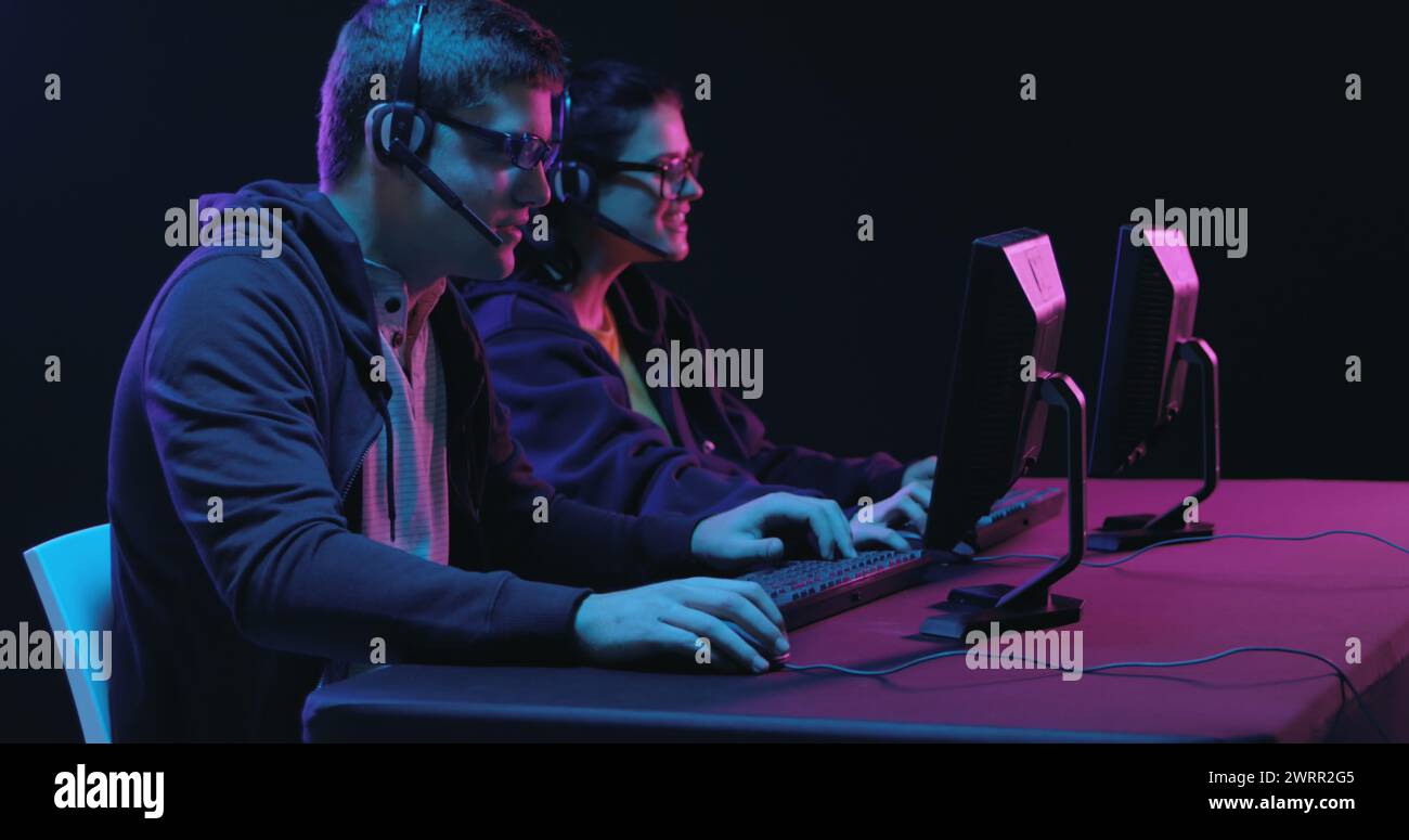 Image of social media posts and people profiles over diverse people ...