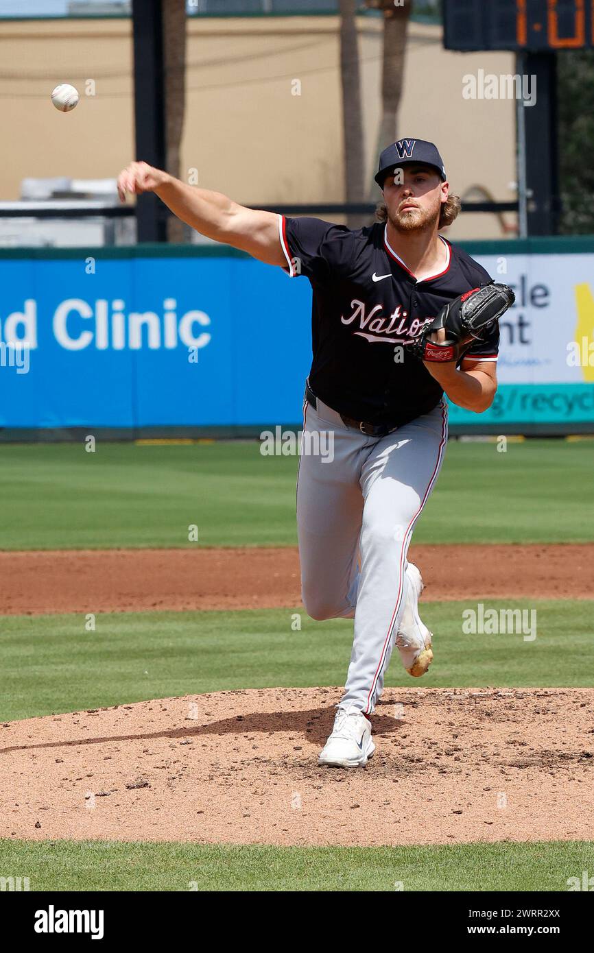 JUPITER, FL - MARCH 13: Washington Nationals pitcher Jake Irvin (27 ...