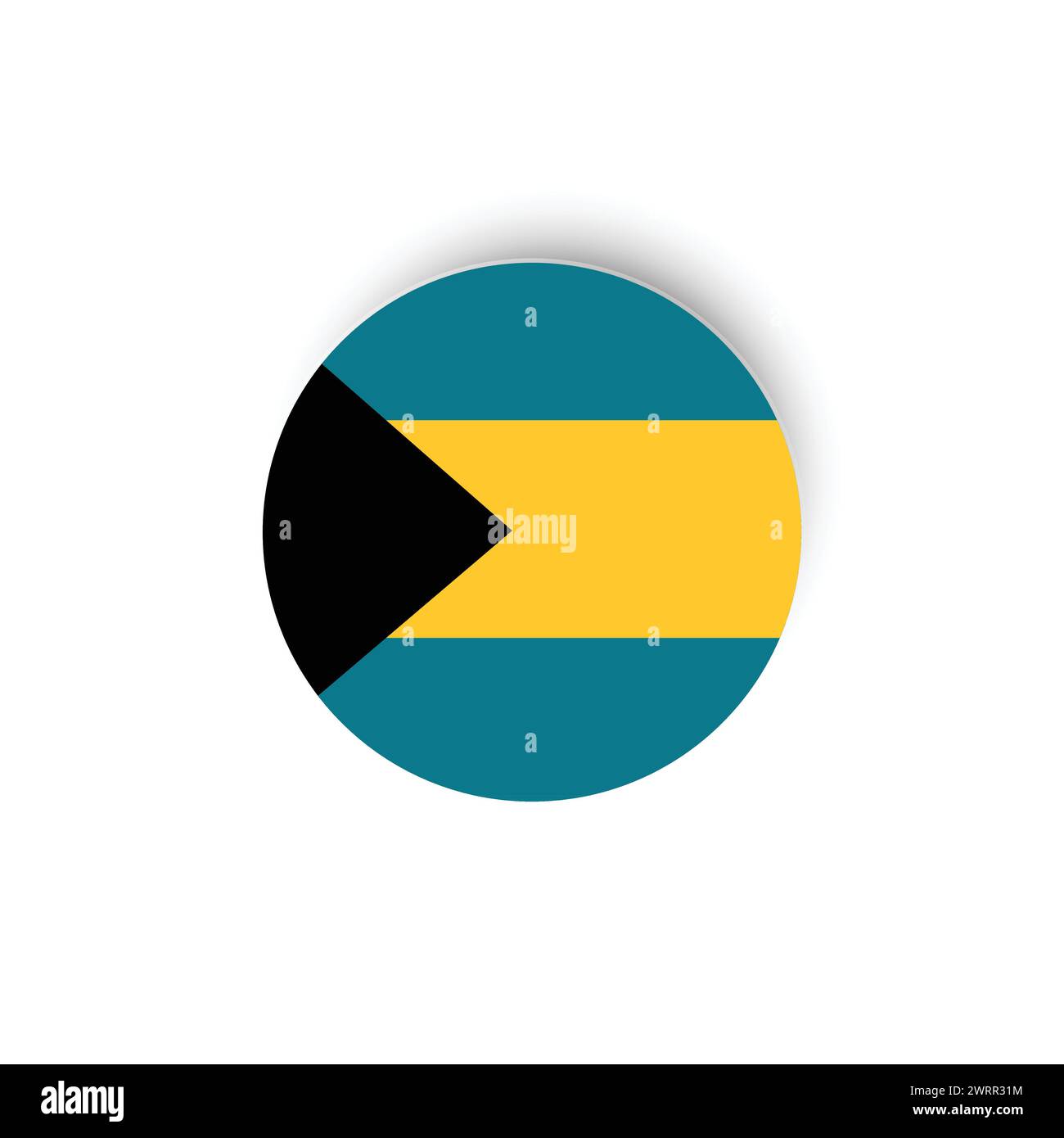 Flag of the Commonwealth of The Bahamas. Round icon. Vector illustration Stock Vector Image ...