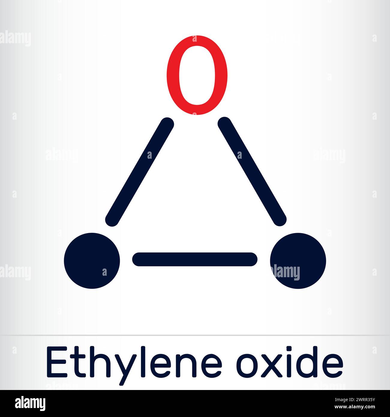 Ethylene oxide, oxirane C2H4O molecule. Skeletal chemical formula. Vector illustration Stock ...