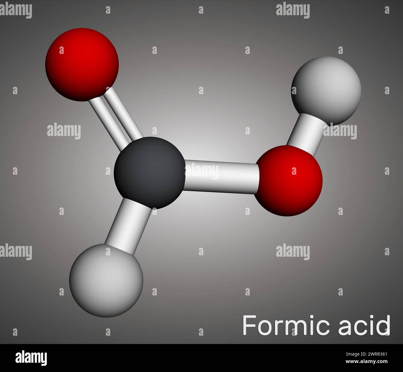 Formic Acid Methanoic Acid Ch2o2 Molecule Molecular Model 3d