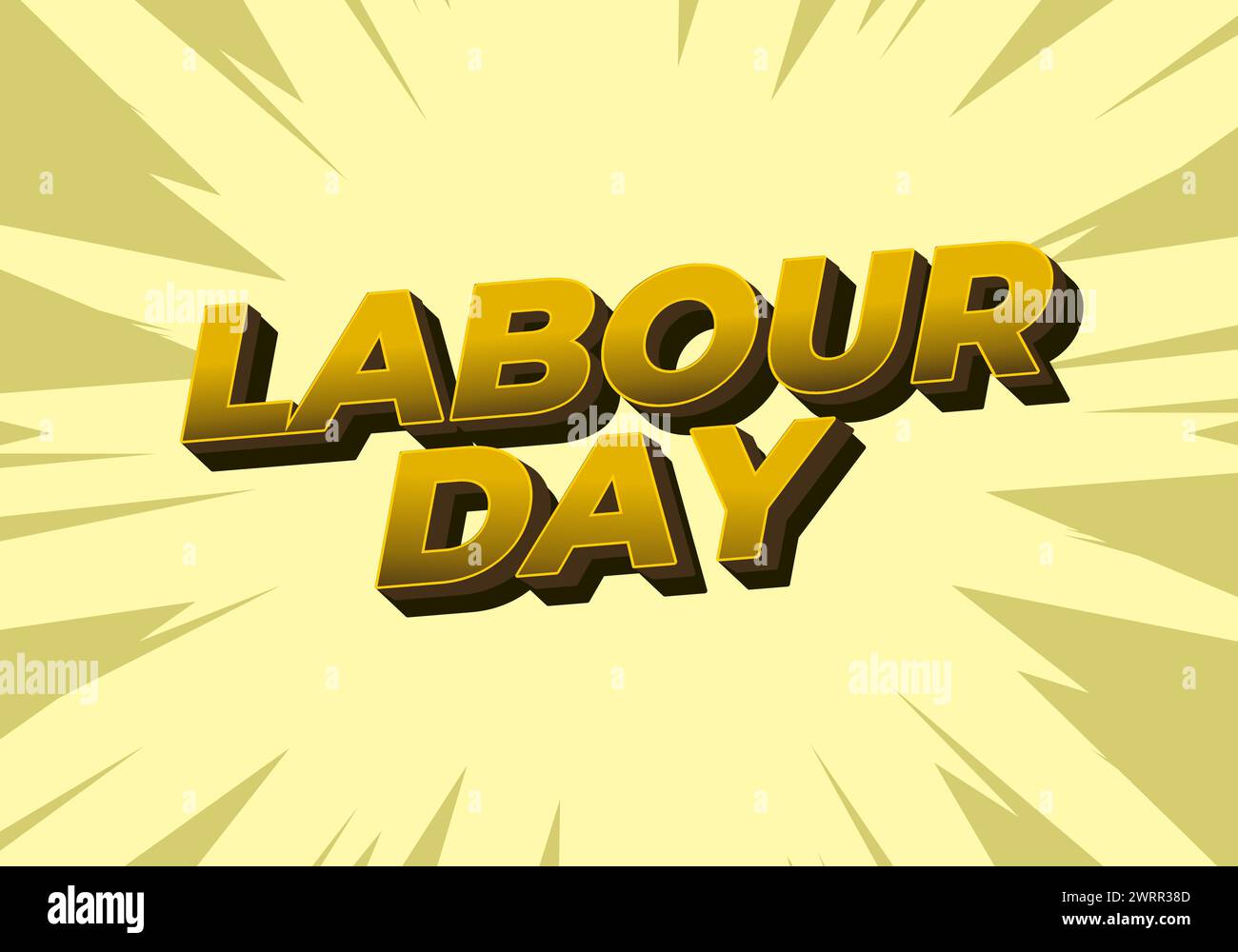 Labour day. Text effect design in yellow gold color with eye catching ...