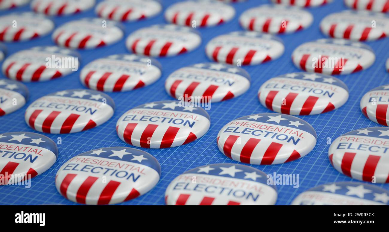 Image of presidential election text american flag button pin badges on ...