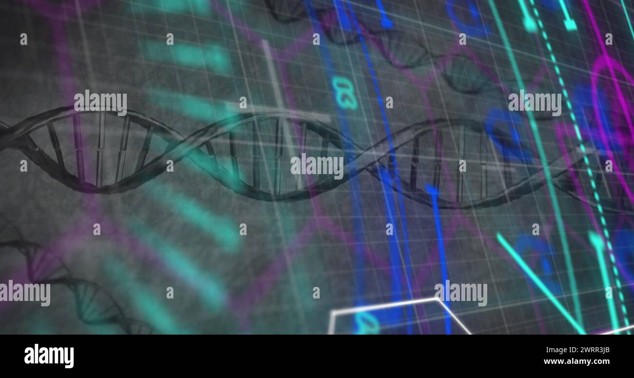 Image of scope scanning over dna strand Stock Photo - Alamy