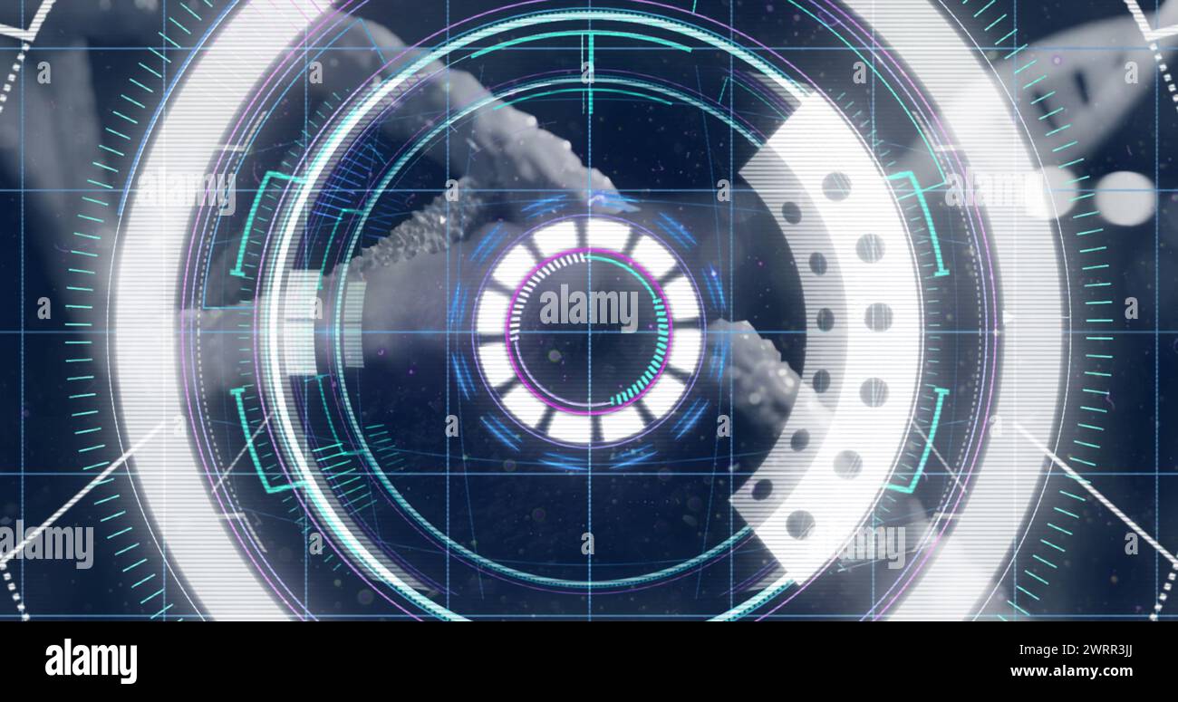 Image of scope scanning over dna strand Stock Photo - Alamy