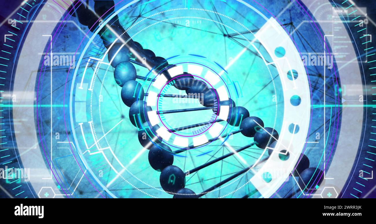 Image of scope scanning over dna strand Stock Photo - Alamy