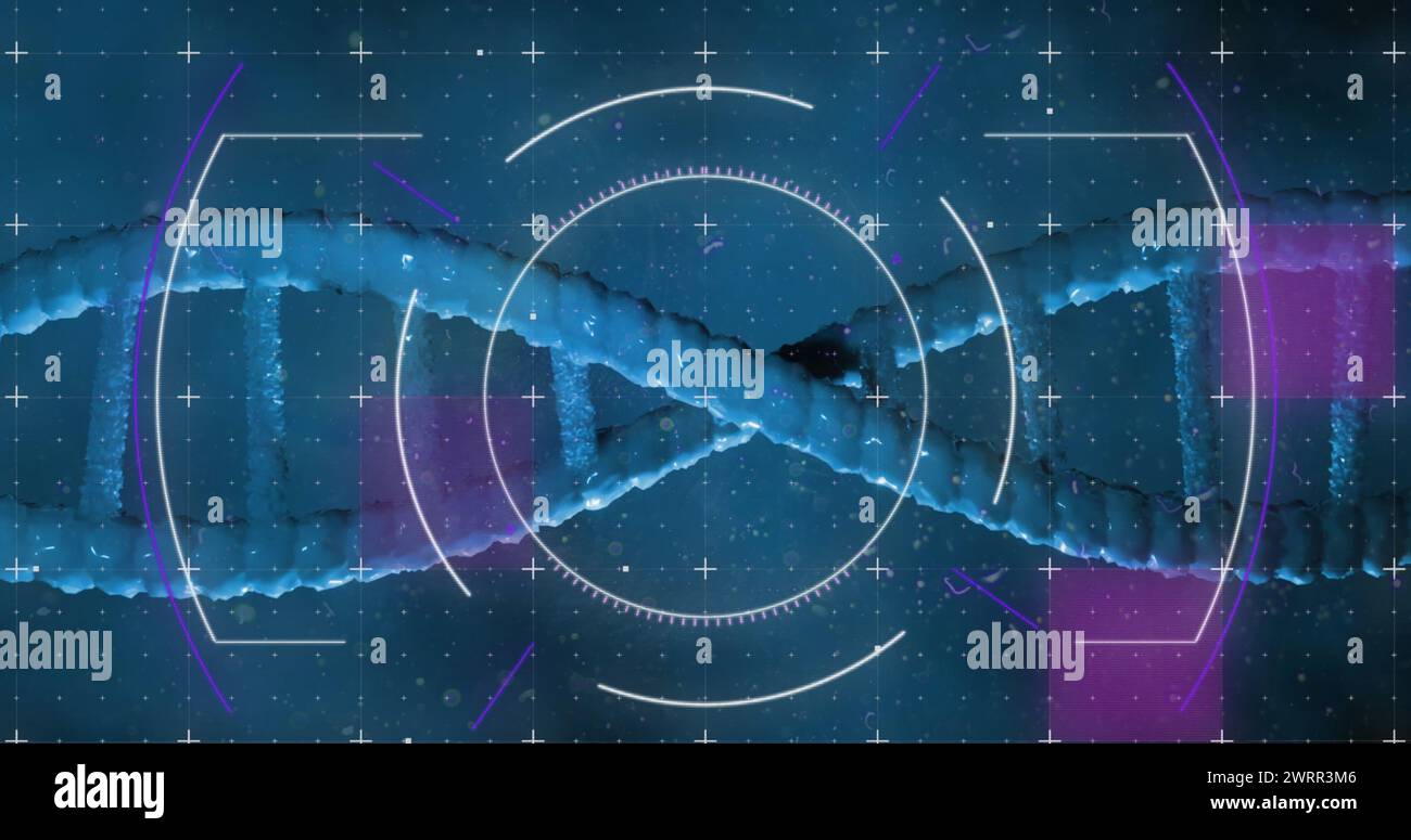 Image of scope scanning over dna strand Stock Photo - Alamy