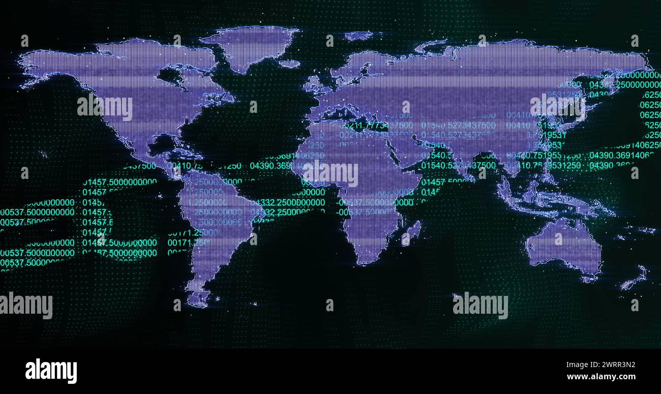 Digital world map chains hi-res stock photography and images - Alamy