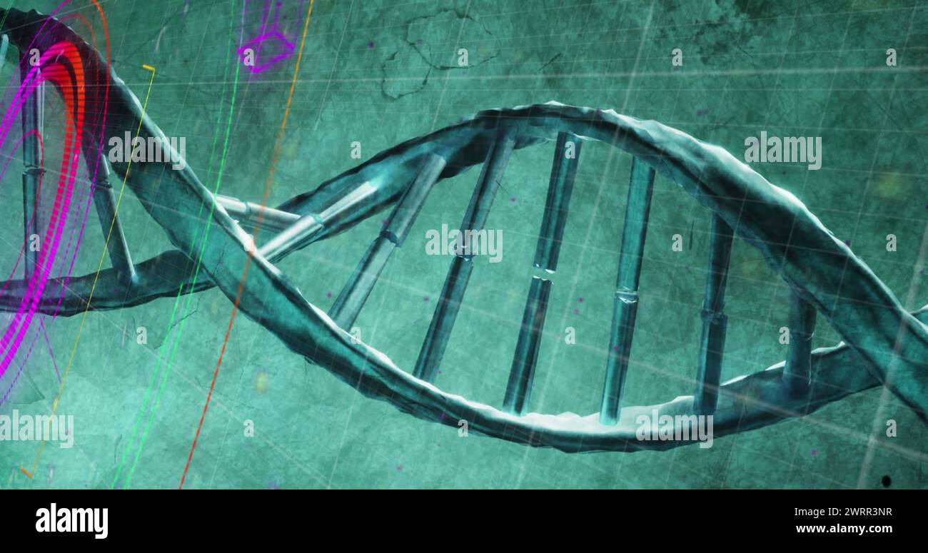 Image of scope scanning over dna strand Stock Photo - Alamy
