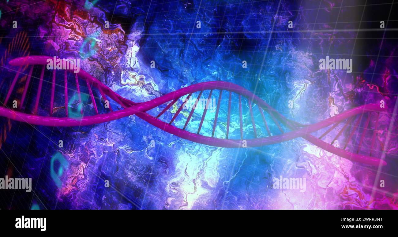 Image of data processing over dna strand Stock Photo - Alamy
