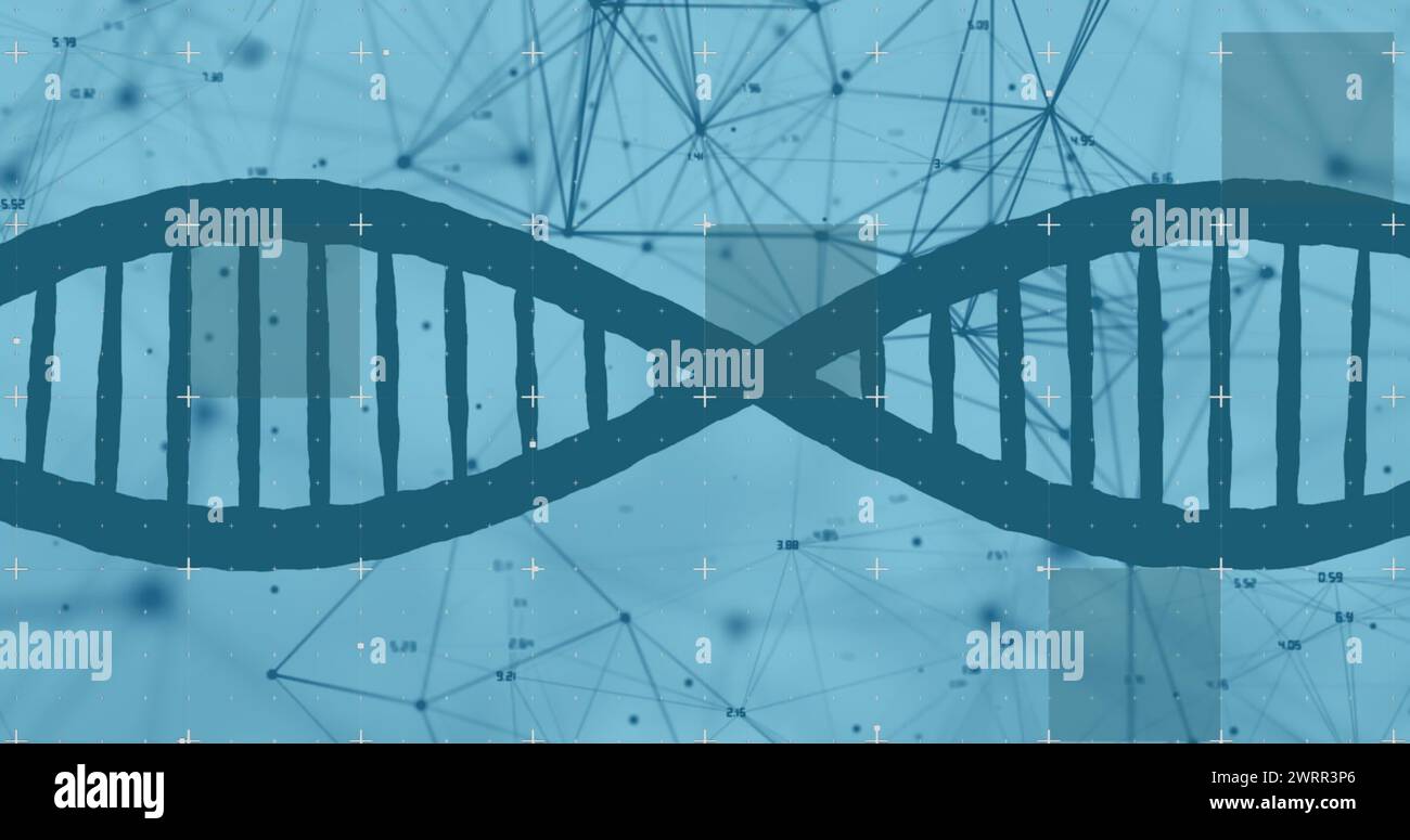 Image of data processing over dna strand Stock Photo - Alamy