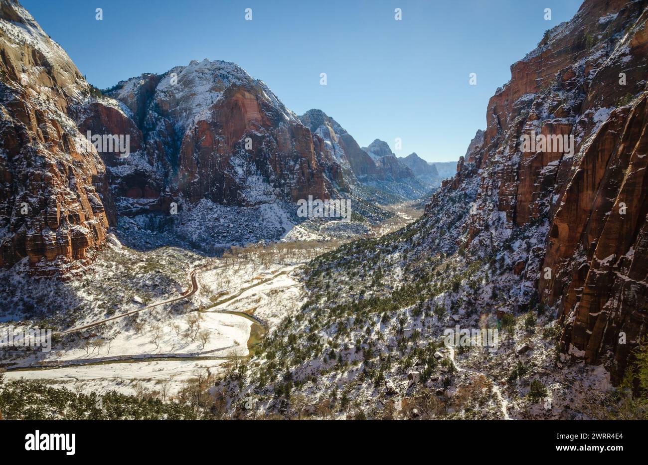 A View into the Valley at Zion National Park in Utah, USA Stock Photo ...