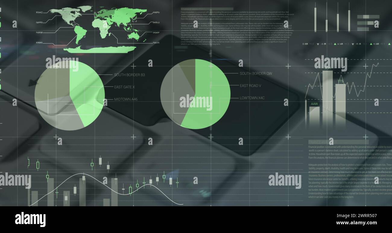 Image of data processing over computer keyboard on grey background Stock Photo - Alamy