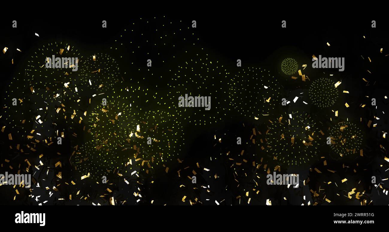 Image of moving shapes over black background Stock Photo - Alamy