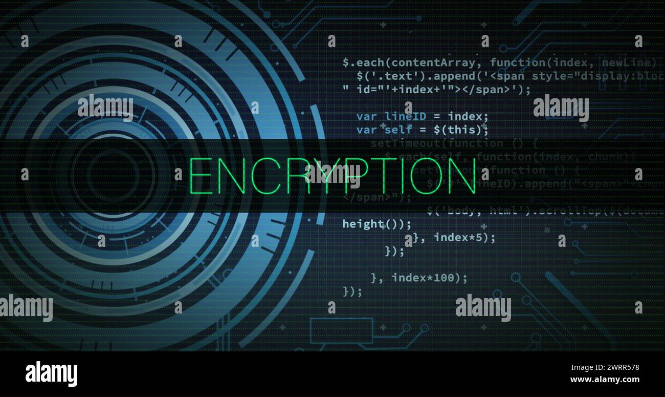 Image Of Encryption Text Circuit Board And Data Processing Global Computing Digital Interface