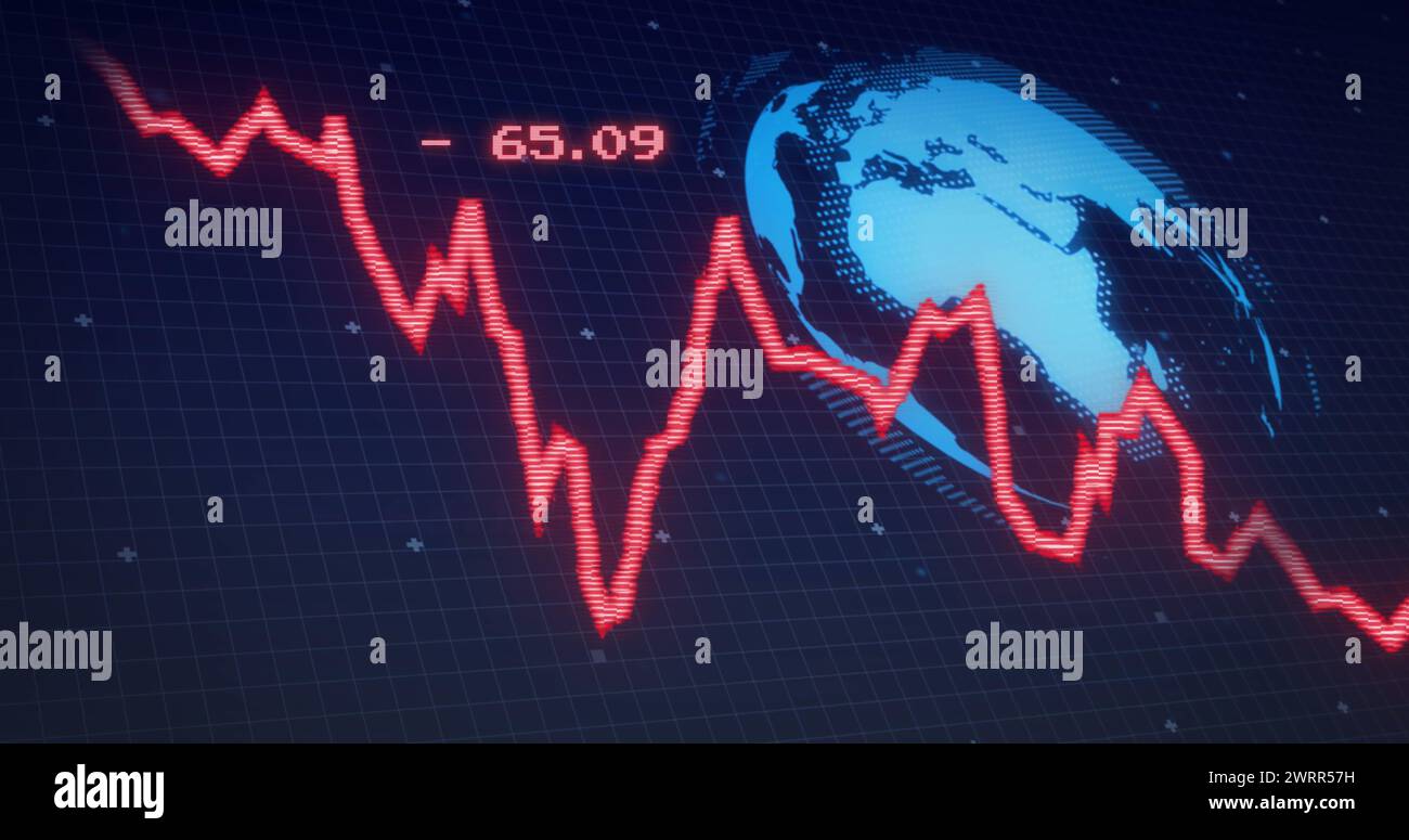 Image of numbers, globe and data processing Stock Photo - Alamy