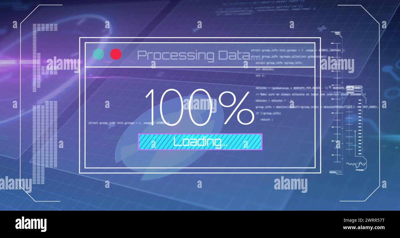 Image of loading bar and data processing Stock Photo - Alamy