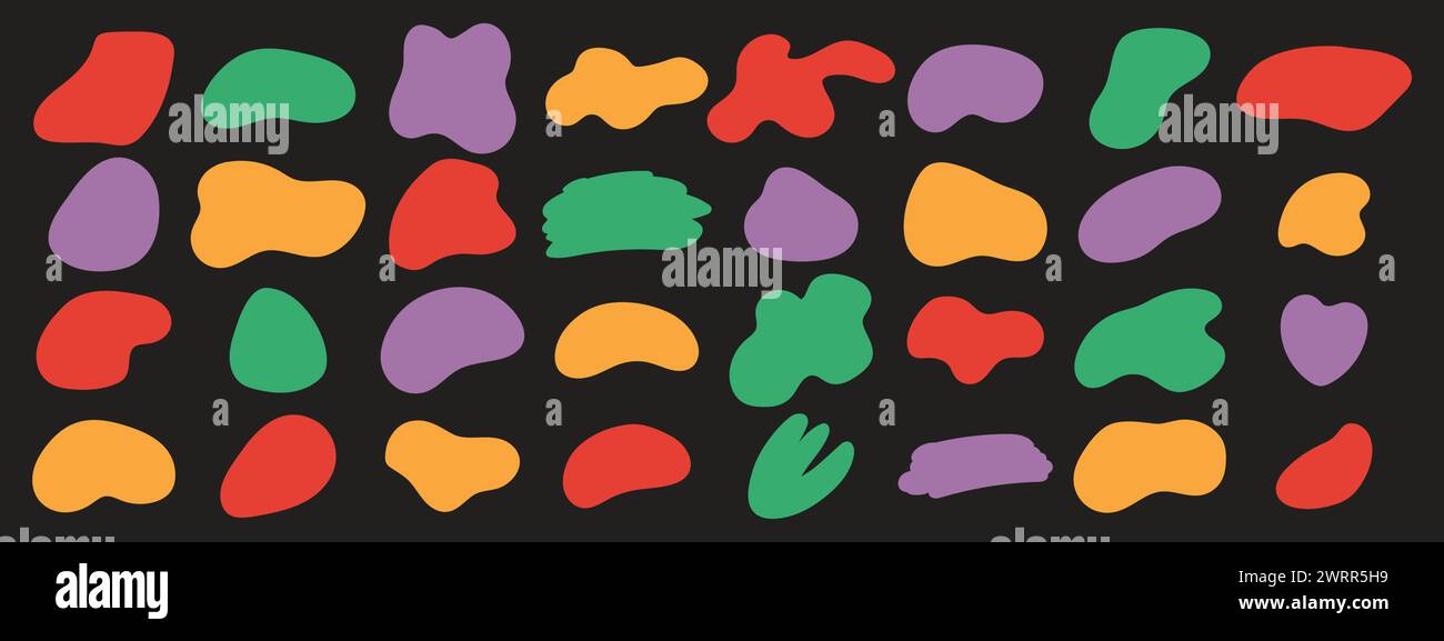 Set of abstract organic freeform shapes. Doodle design elements Stock ...