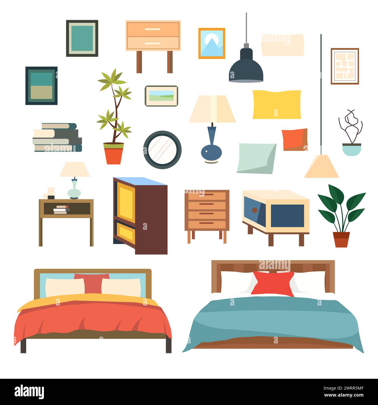 Elements of interior decoration Stock Vector Images - Alamy