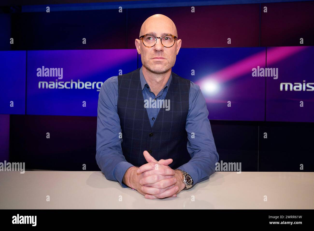 Lars Sänger in der ARD-Talkshow maischberger im Studio Berlin Adlershof. Berlin, 13.03.2024 ...