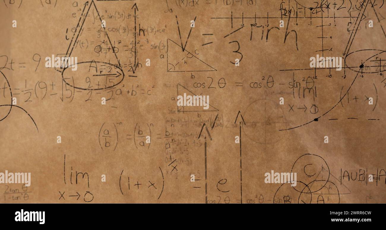 Math Equations And Figures Animate On A Brown Backdrop For A 4k Back To