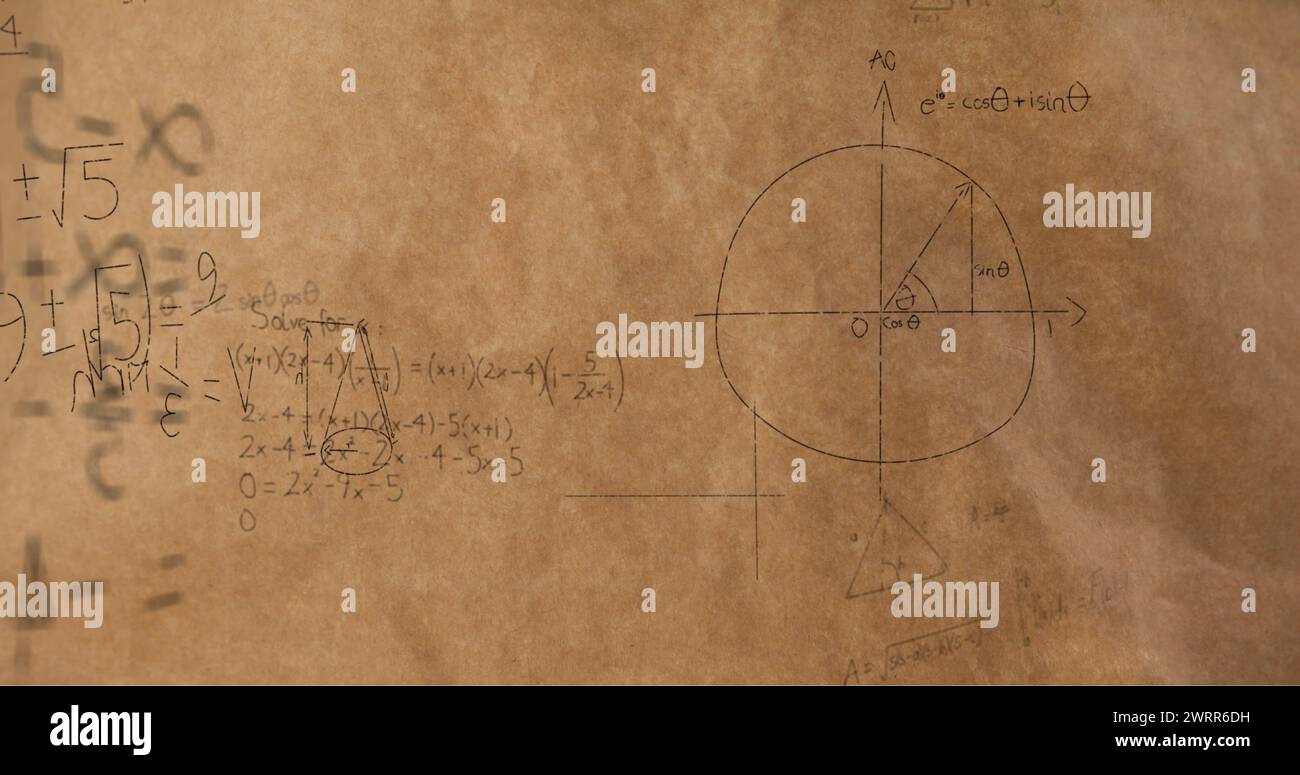 Math Equations And Figures Animate On A Brown Backdrop For A 4k Back To