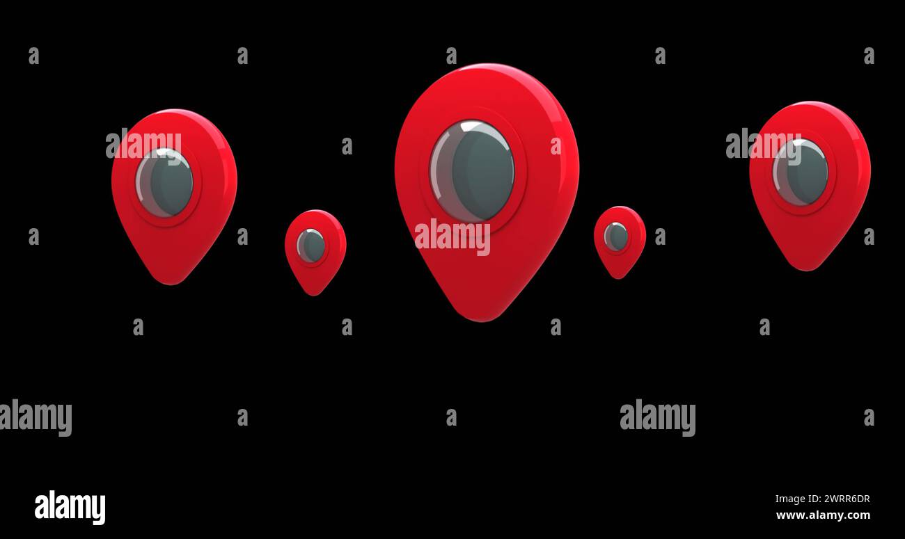 Red pins map hi-res stock photography and images - Alamy