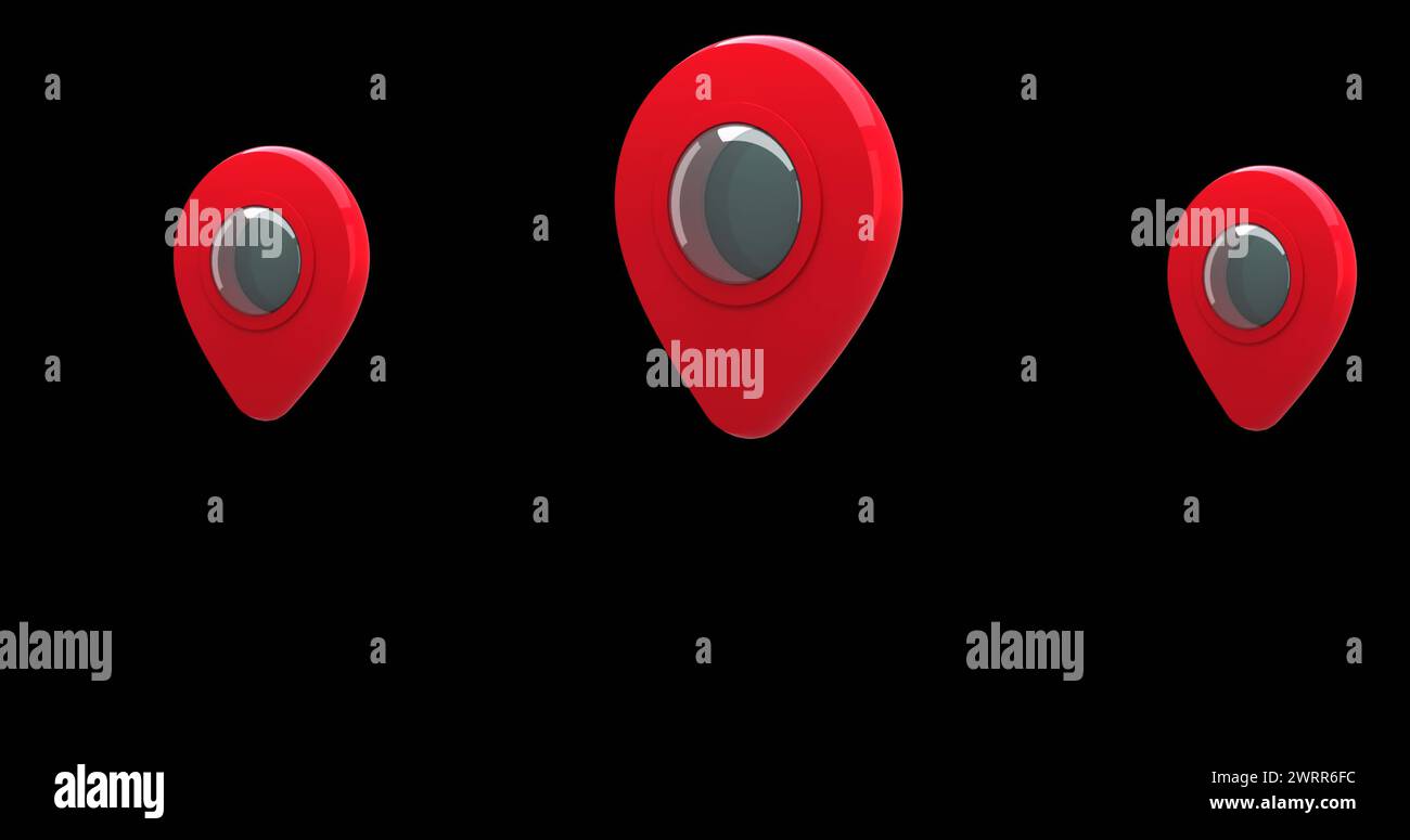 Red pins map hi-res stock photography and images - Alamy