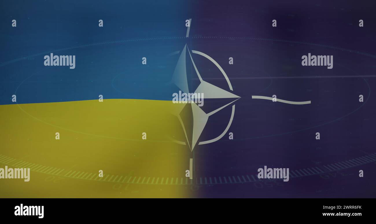 Image of radar and nato flag over flag of ukraine Stock Photo - Alamy