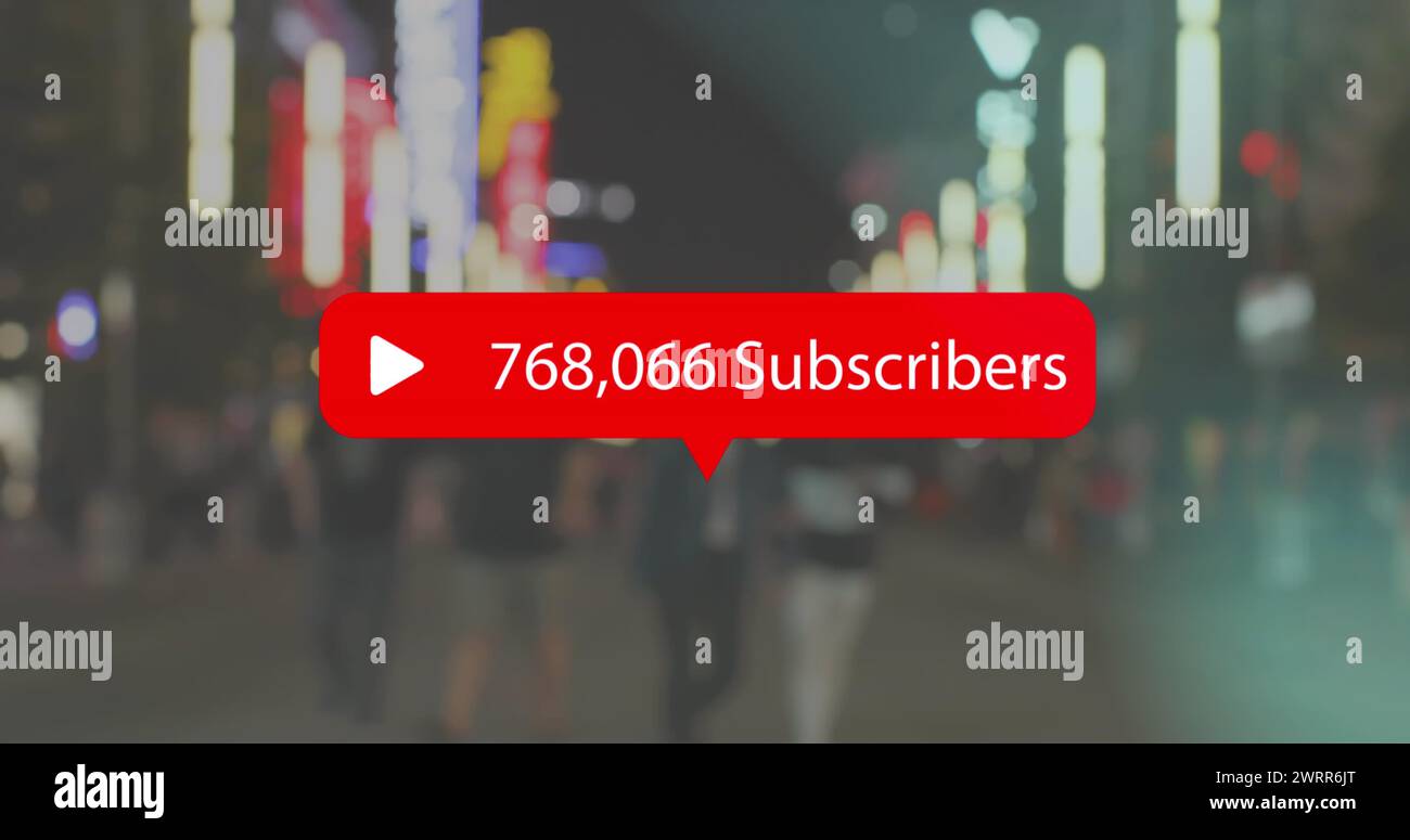 Digital Image Shows Rising Subscriber Count On A Global Social Media