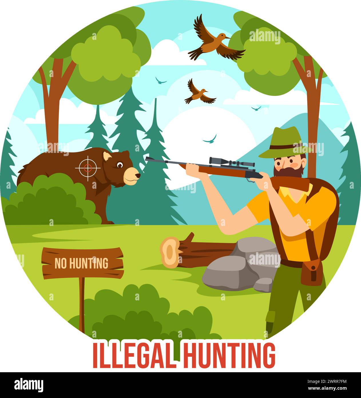 Hunting Animals Clipart Image