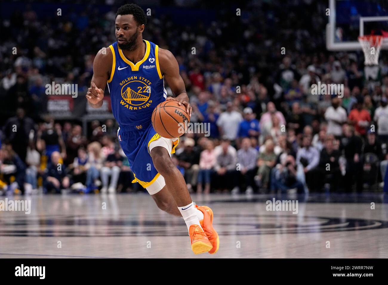 Golden State Warriors forward Andrew Wiggins advances the ball during ...