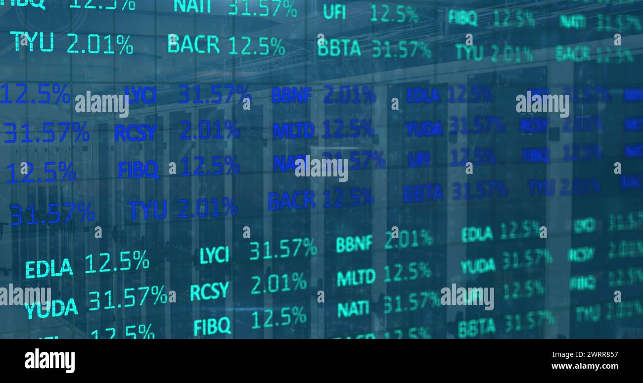 Image of cyber attack text and financial data processing over computer ...