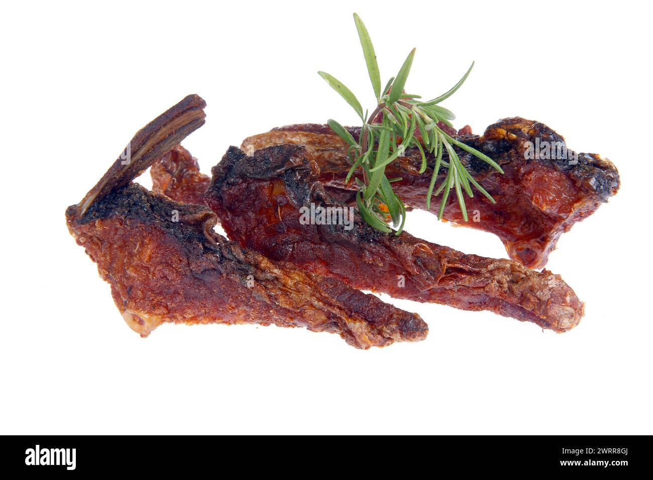 Delicious grilled fish on a white background, grilled fish, dried fish ...