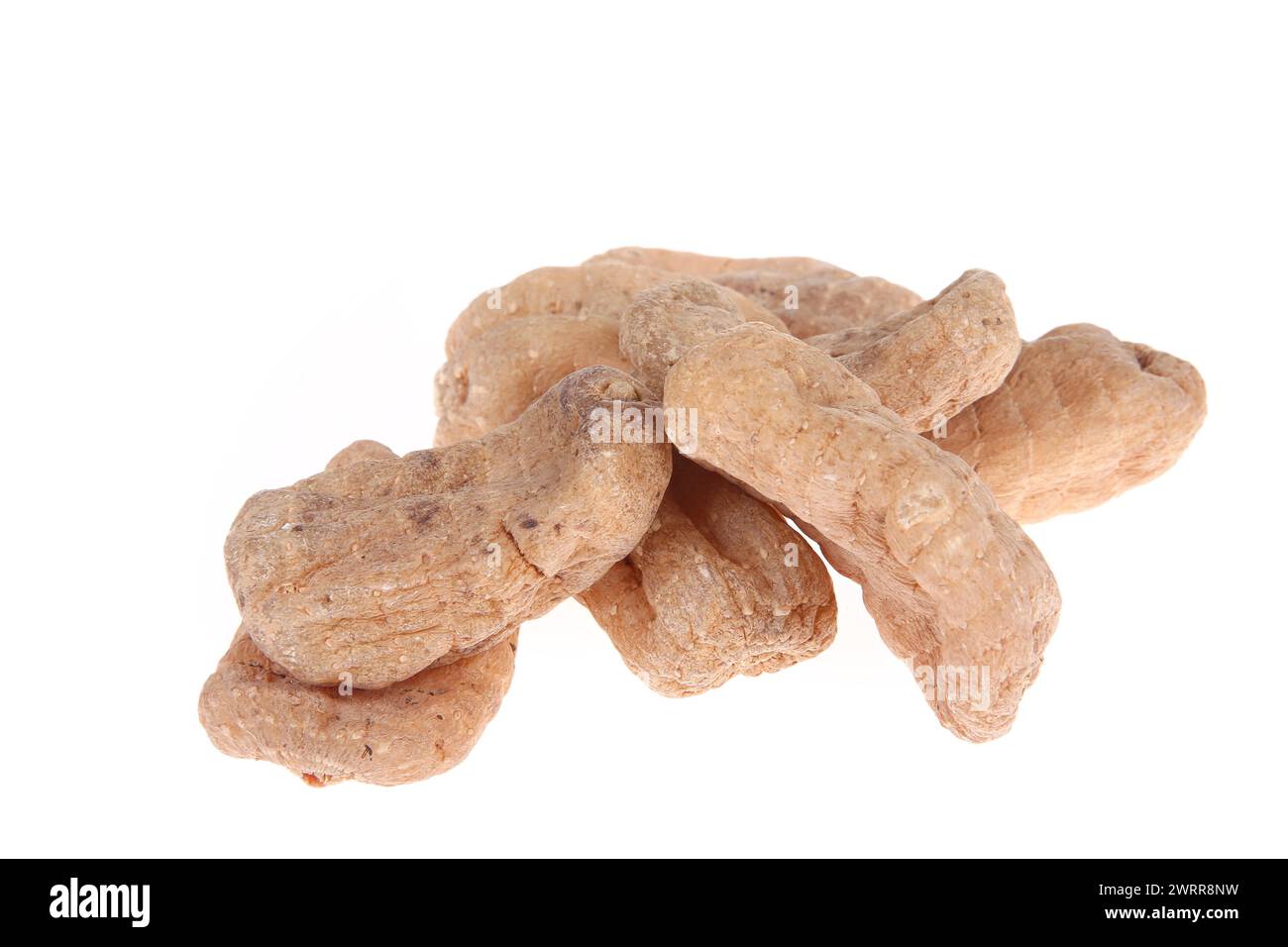 Tianma is isolated on a white background, with Chinese herbal medicine ...