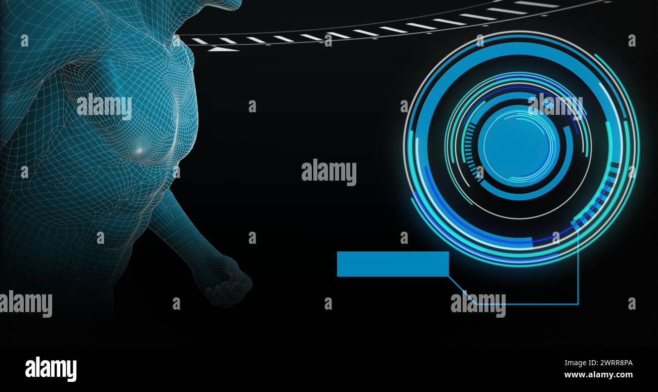 Image of human running with scope scanning and data processing Stock ...