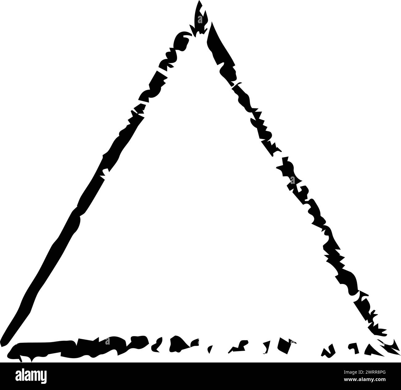 Triangle grunge texture element frame border shape icon for decorative ...