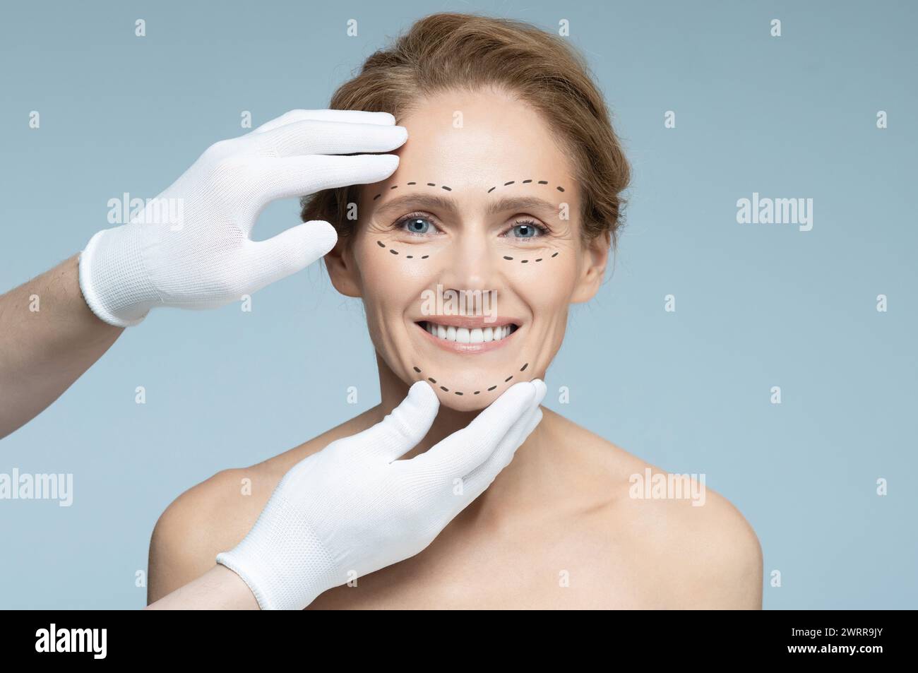 Ideal shape of woman face for plastic surgeon, reference female face on ...