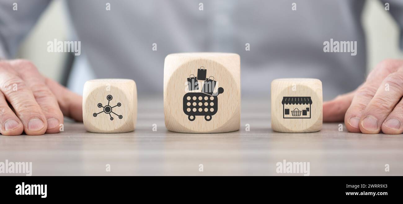 Wooden blocks with symbol of purchase concept Stock Photo - Alamy