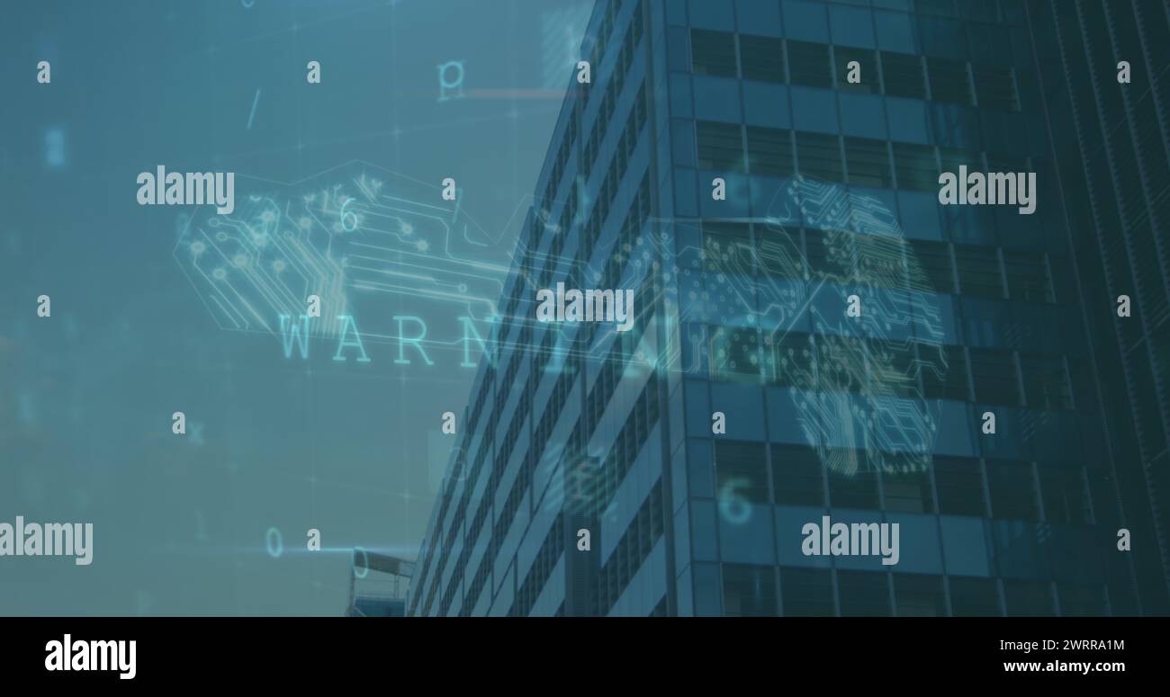 Image of cyber security over office buildings Stock Photo - Alamy